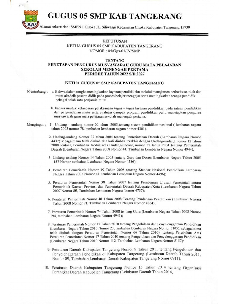 SK MGMP Gugus 05 | PDF