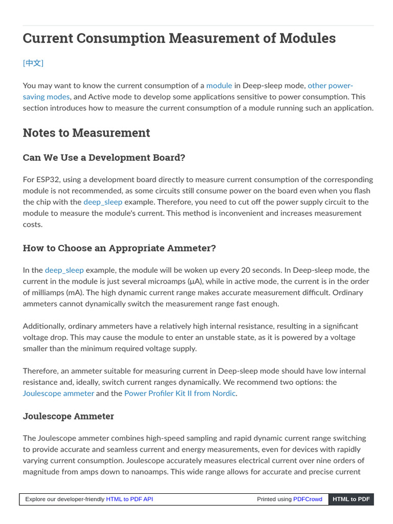 Current Consumption Measurement of Modules | PDF | Electric Current ...