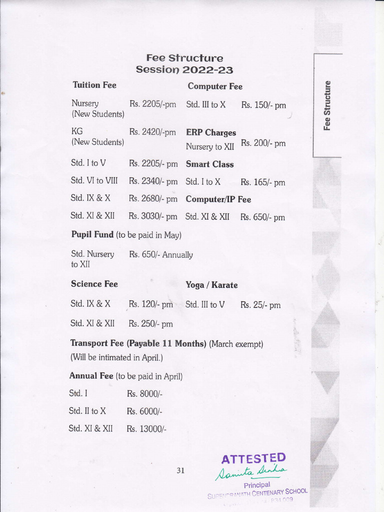 Fee Structure | PDF