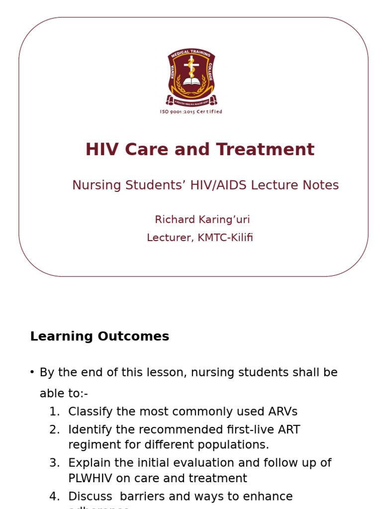 HIV Care: ARVs, Treatment, and Adherence | PDF | Management Of Hiv/Aids ...