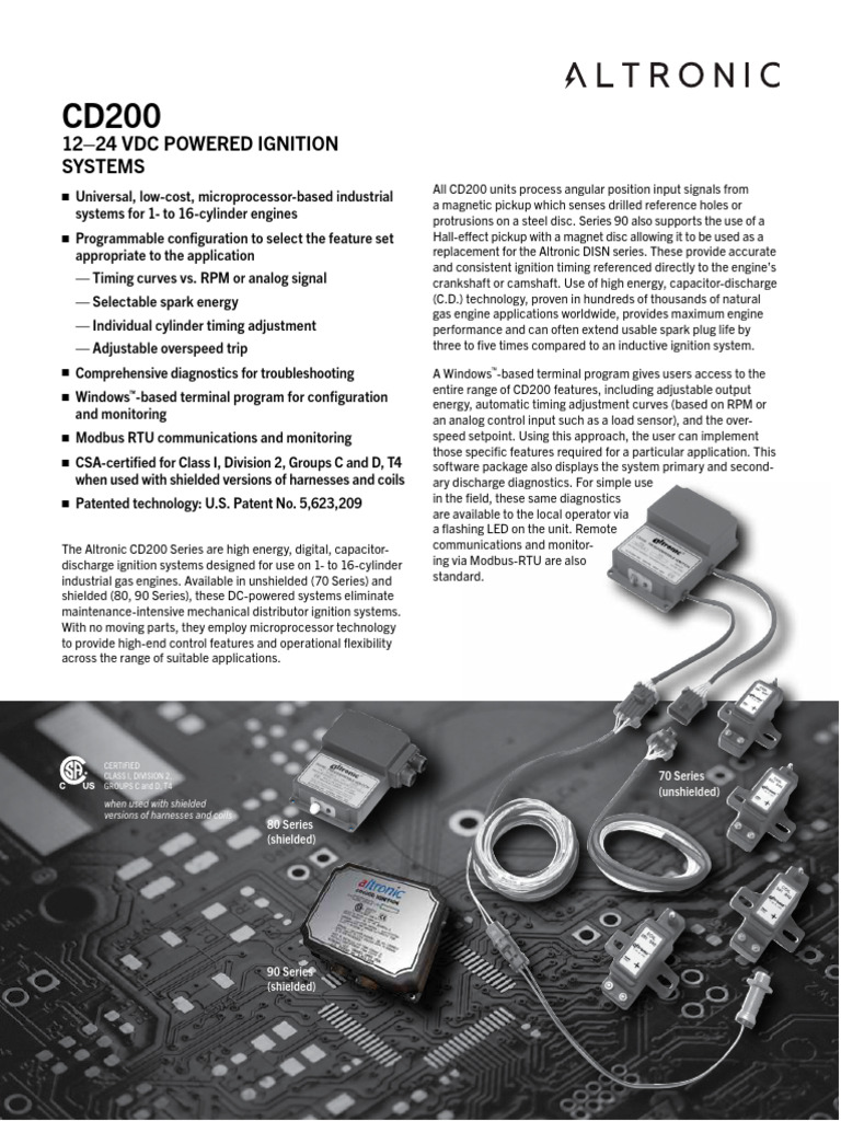 Ignition Systems Altronic CD200 | PDF | Ignition System | Computer ...