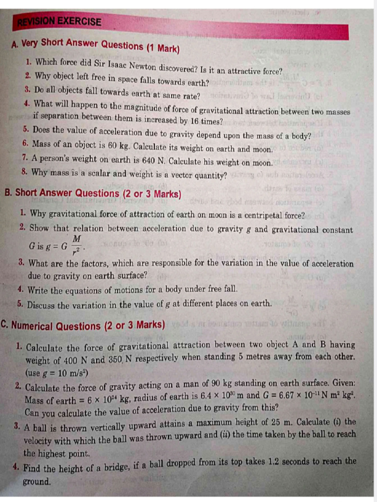 Physics Holiday Home Work | PDF