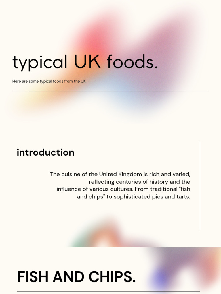 Typical UK Foods and Dishes Explained | PDF