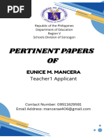 Editable Cover Page Pertinent Papers | PDF