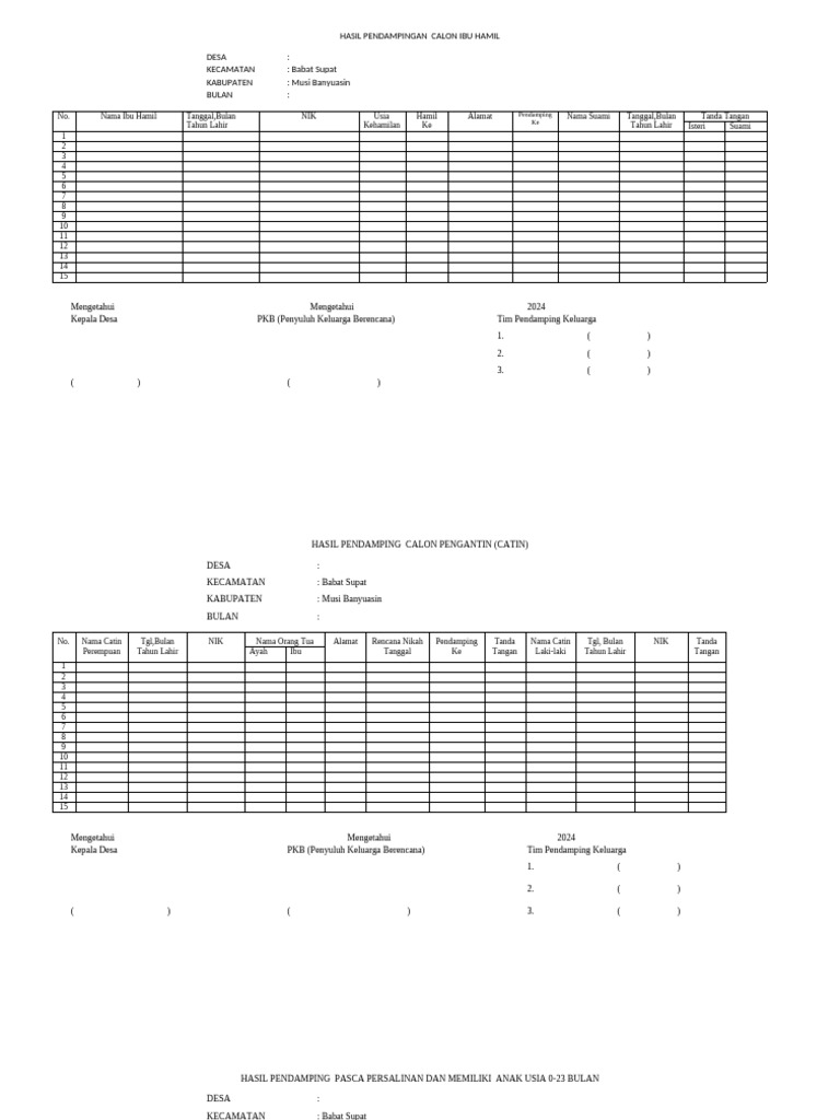 Blangko TPK 2024 | PDF