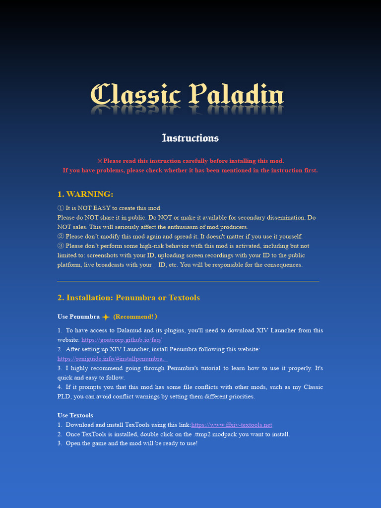Classic Paladin Instructions | PDF | Computing