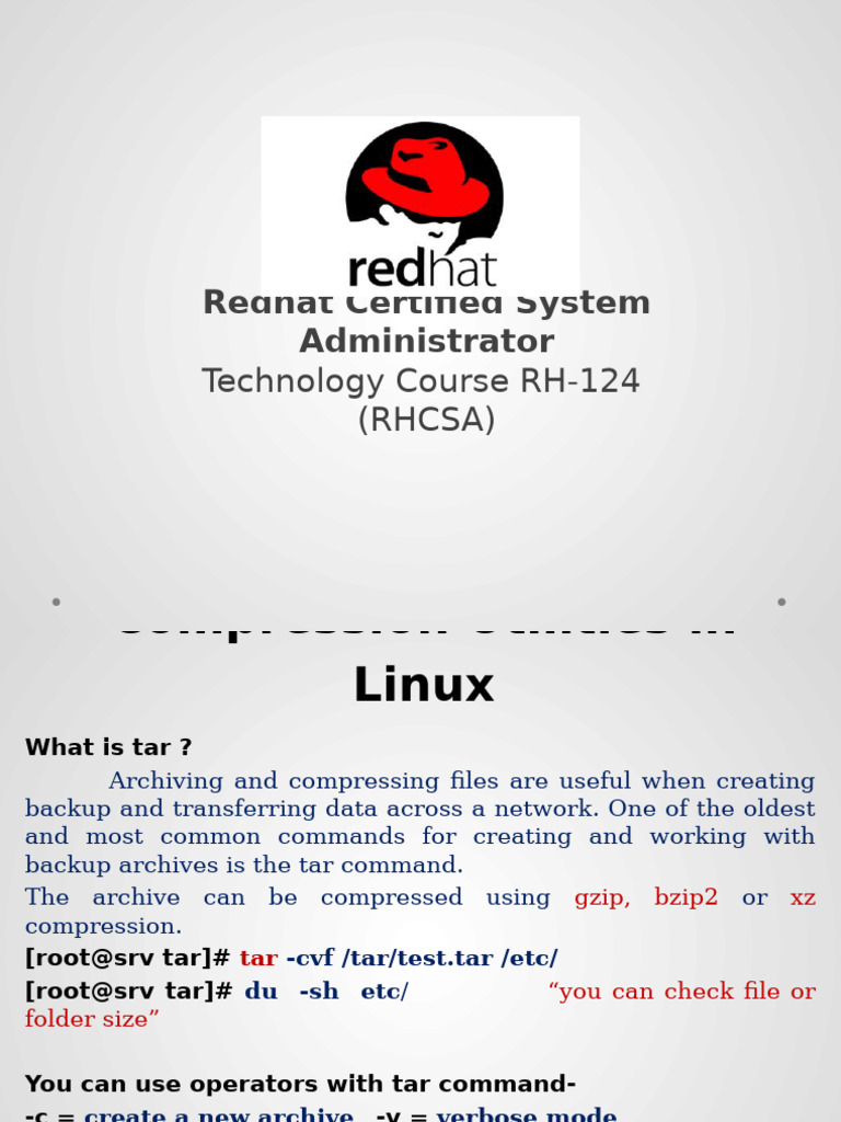 Linux Tar Command and Compression Guide | PDF | Computer File Formats ...