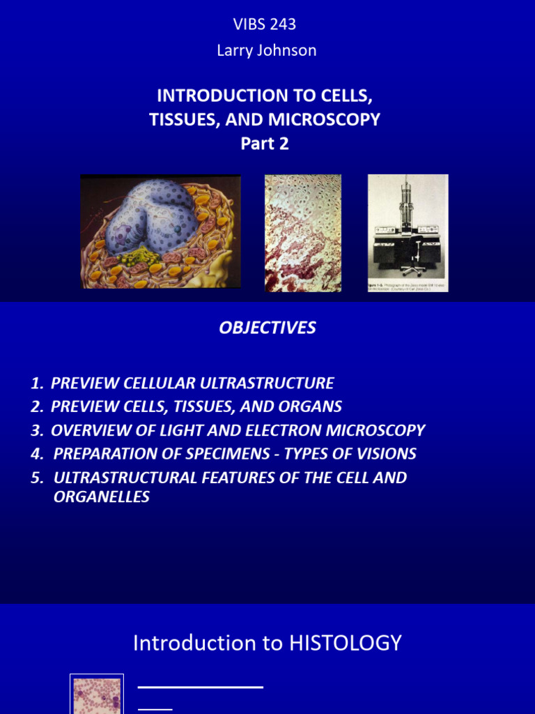 2 Intro To Microscopy 2 Cells Tissues and Organelles | PDF | Cell (Biology) | Tissue (Biology)