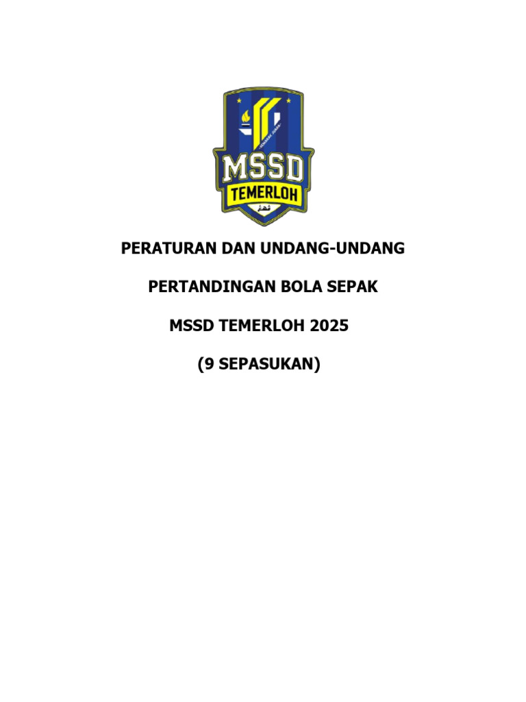Peraturan Kejohanan 9 Sebelah MSSD Temerloh 2025 | PDF