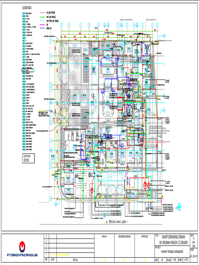 Drain Pipe Plan Ac LT Dasar RT Hanglekir - Superimpose PLB Eka | PDF