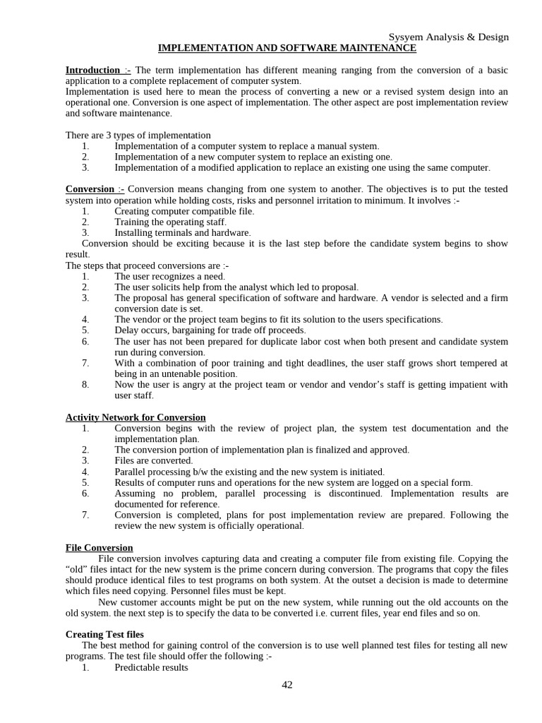 Implementation and Software Maintenance | PDF | System | Software