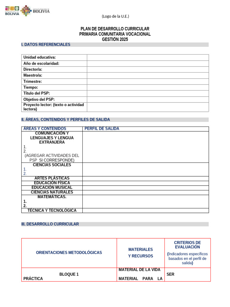 Modelo Primaria Vertical PDC 2024 | PDF | Teoría