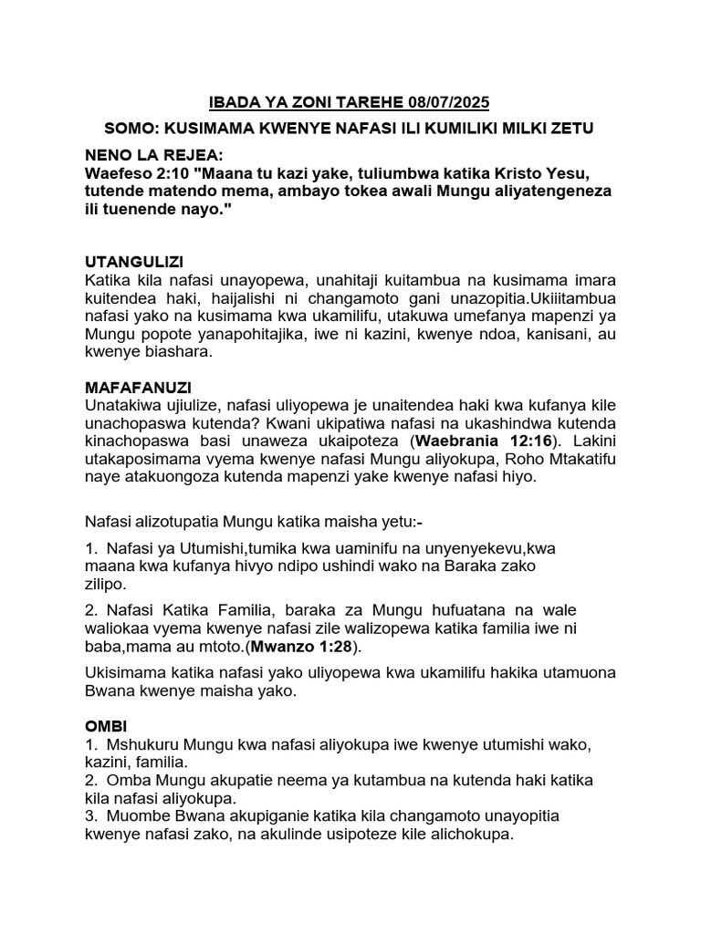 Zoni Tarehe 08th July 2025 | PDF