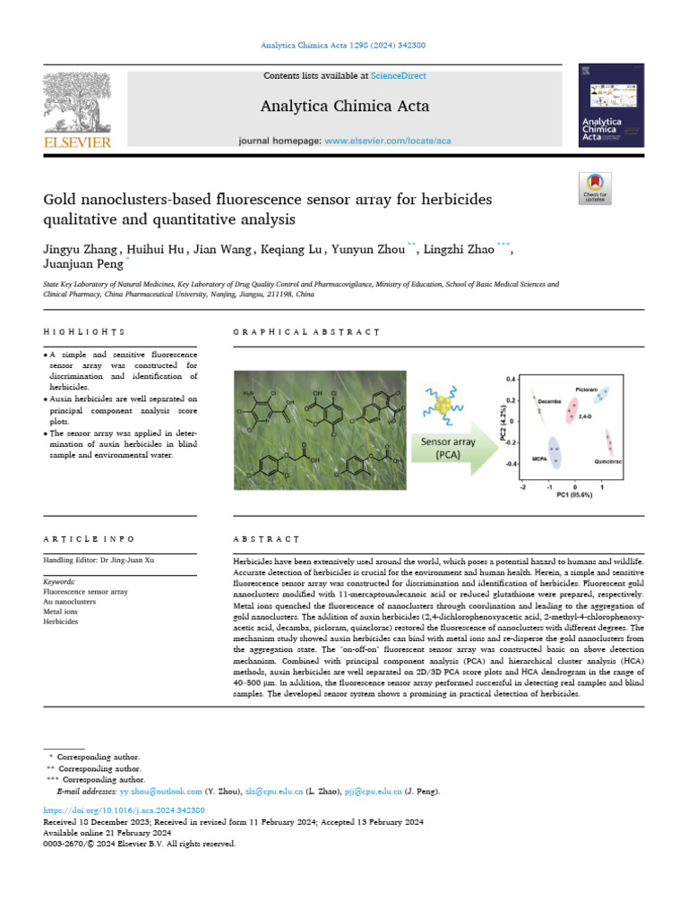 Gold Nanoclusters-Based Fluorescence Sensor | PDF | Electromagnetic Spectrum | Fluorescence ...