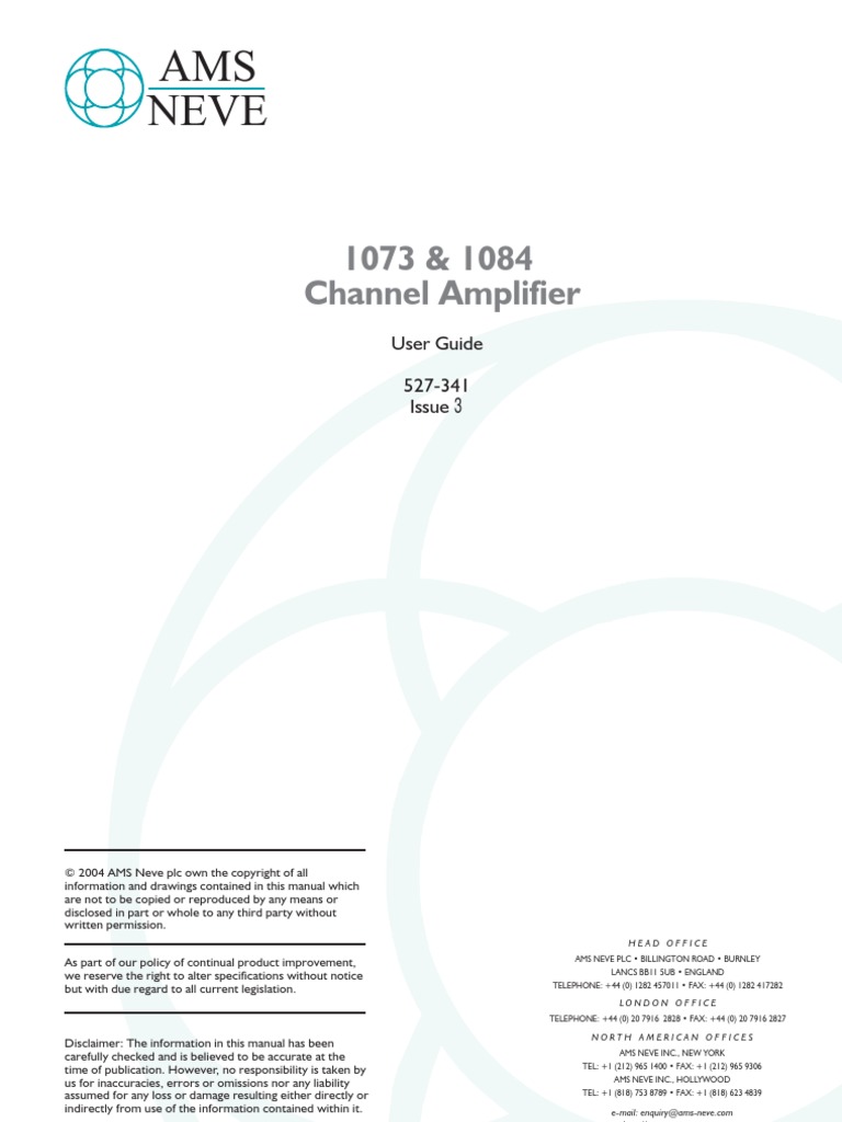 1 Neve 1073 1084 | PDF | Equalization (Audio) | Amplifier