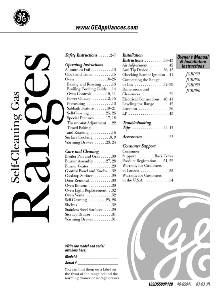 GE Spectra Oven Manual | PDF | Cookware And Bakeware | Grilling