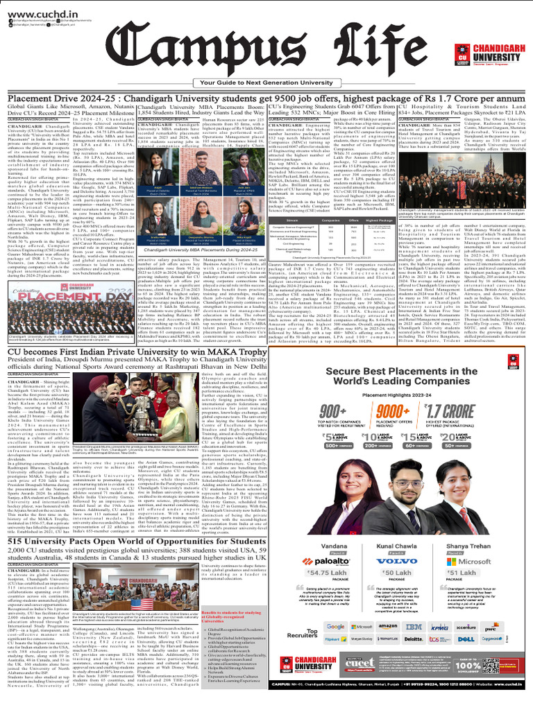 Chandigarh University Placement Success | PDF | University