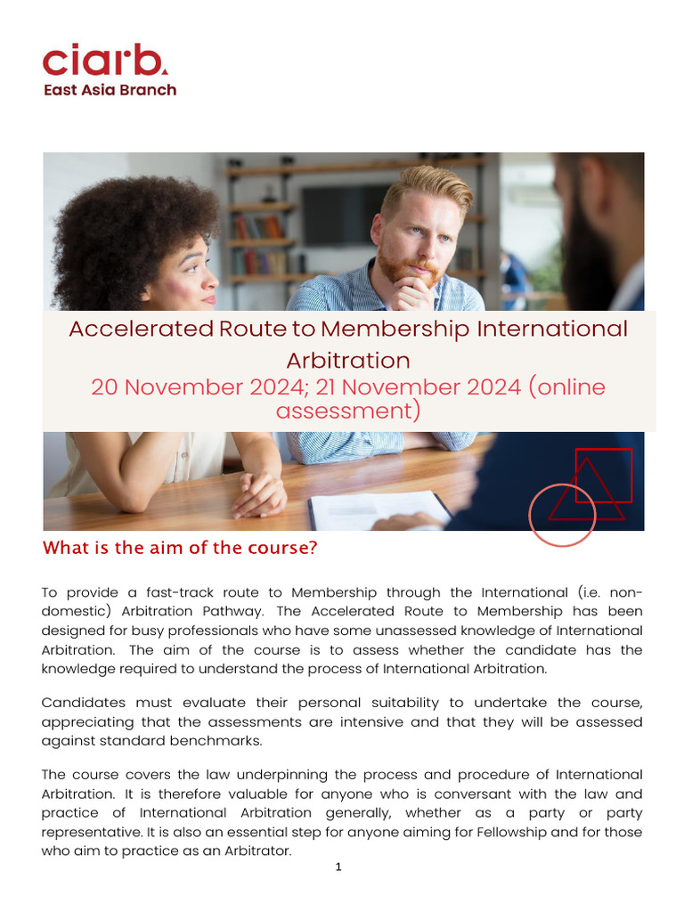 Accelerated International Arbitration Course | PDF | International ...