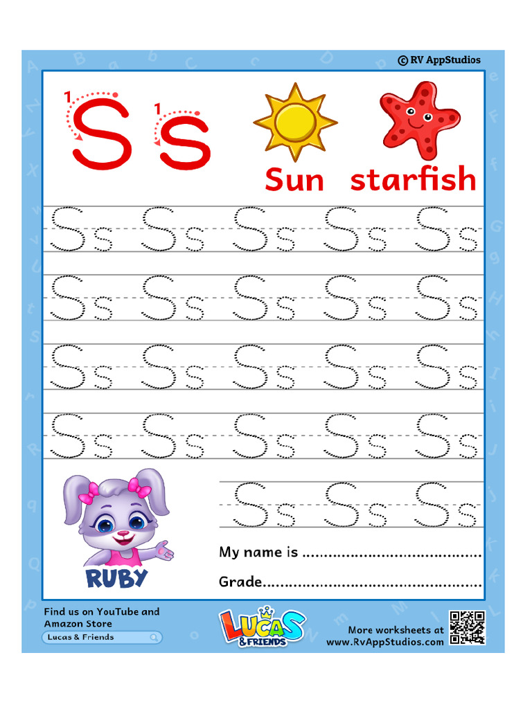 262 Free Printable Worksheets For Kids Alphabet Letter Ss Tracing | PDF