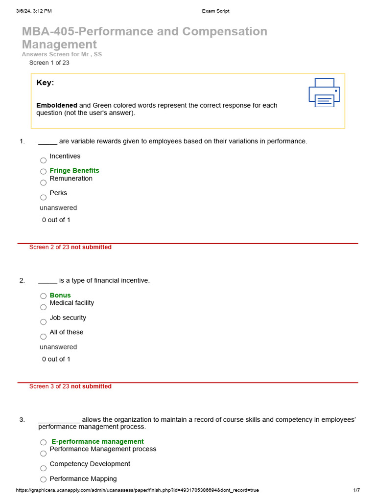 MBA-405-Performance and Compensation Management | PDF | Performance Appraisal | Employment