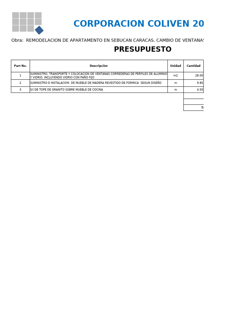 Presupuesto Sebucan | PDF