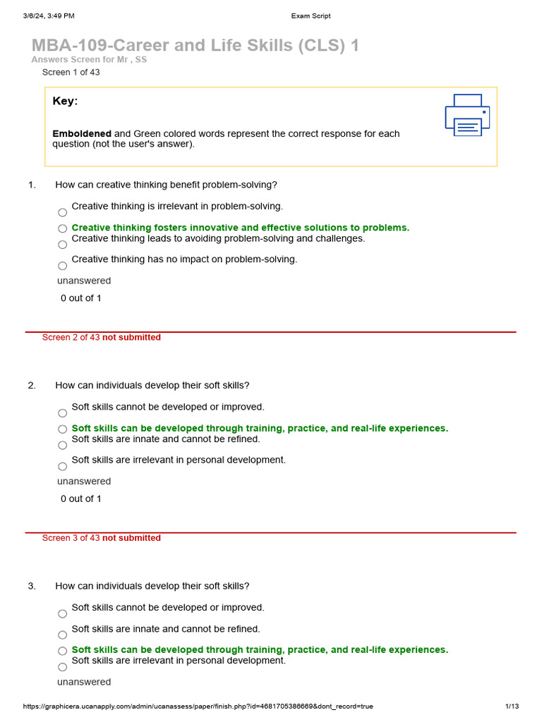 MBA-109-Career and Life Skills (CLS) 1 | PDF | Nonverbal Communication ...