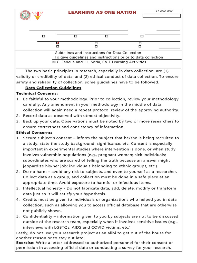 Data Collection Guidelines for Research | PDF | Methodology | Data