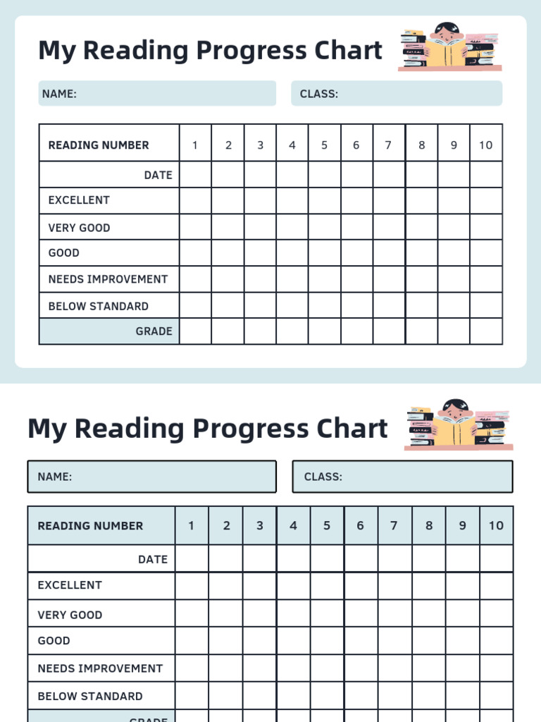 My Reading Progress Chart Worksheet in Colorful Simple Style | PDF