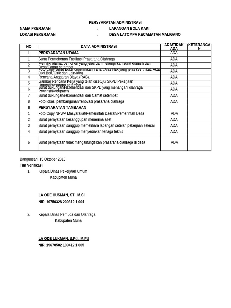 Lampiran Form Verifikasi SKPD 2 | PDF