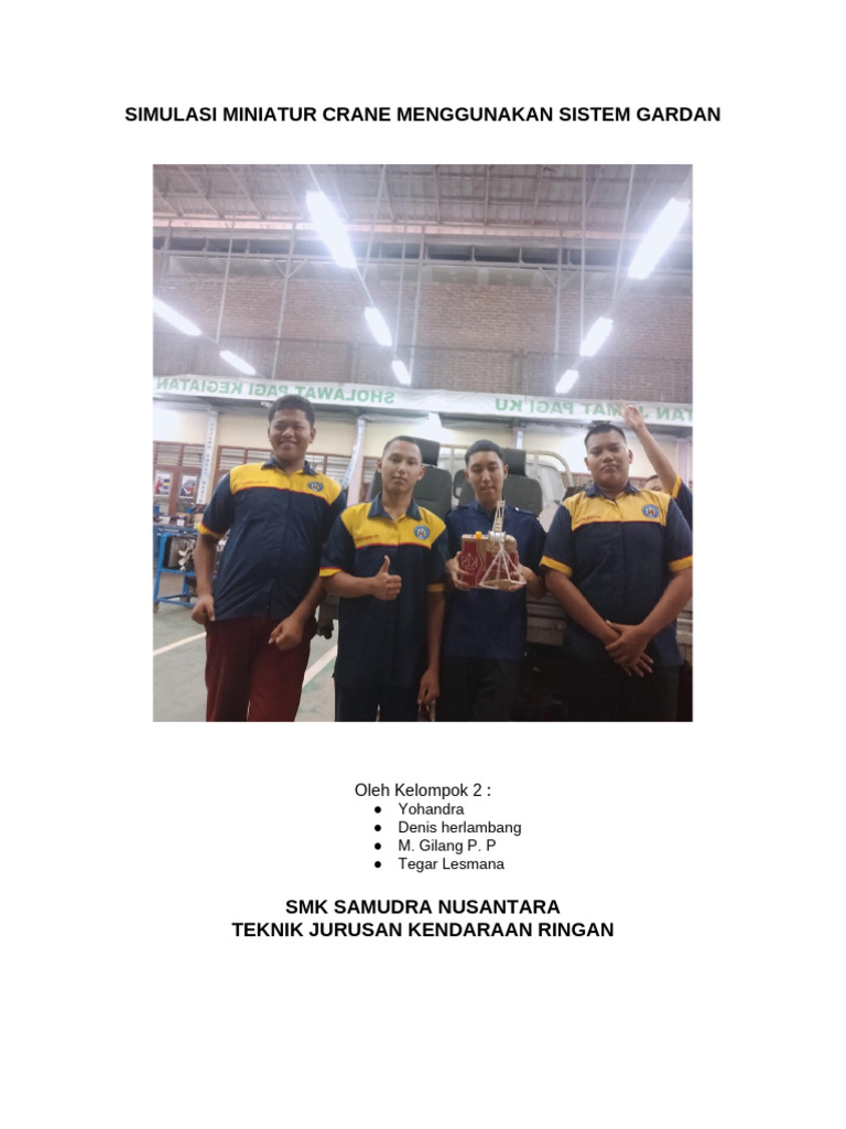 Simulasi Miniatur Crane Menggunakan Sistem Gardan | PDF