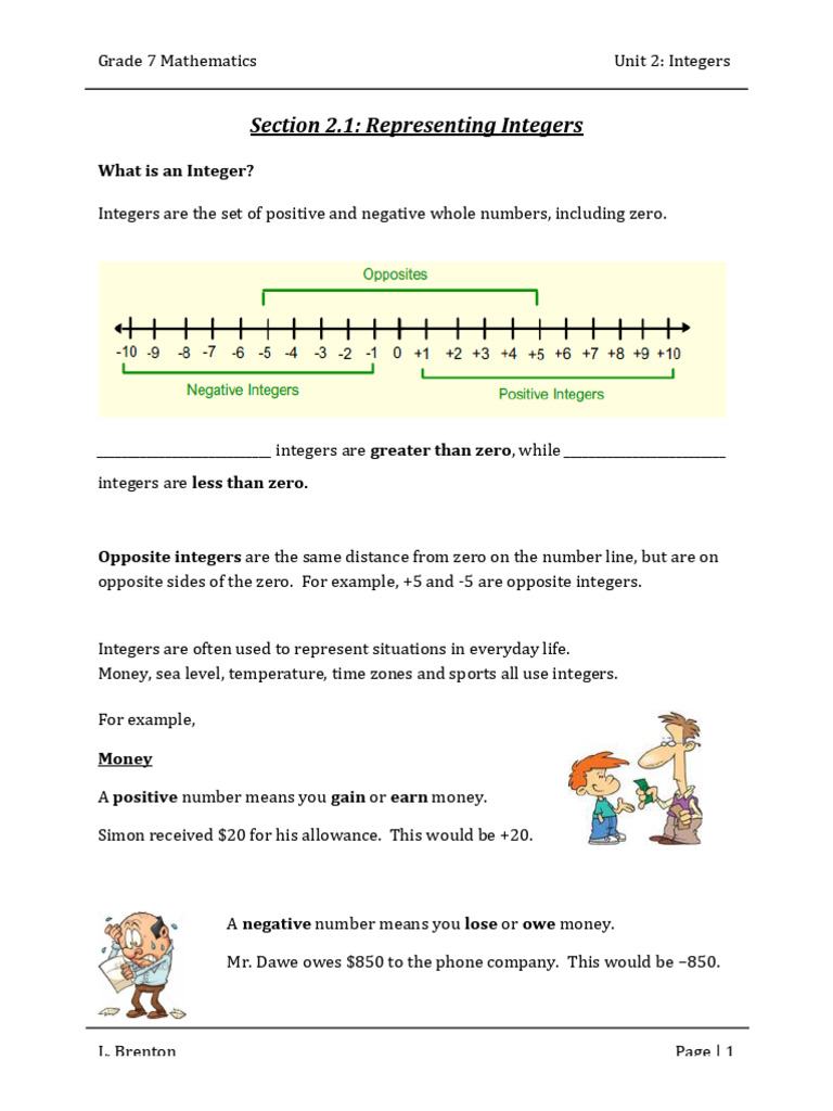2.1 Representing Integers Notes | PDF | Oceanography | Applied And ...
