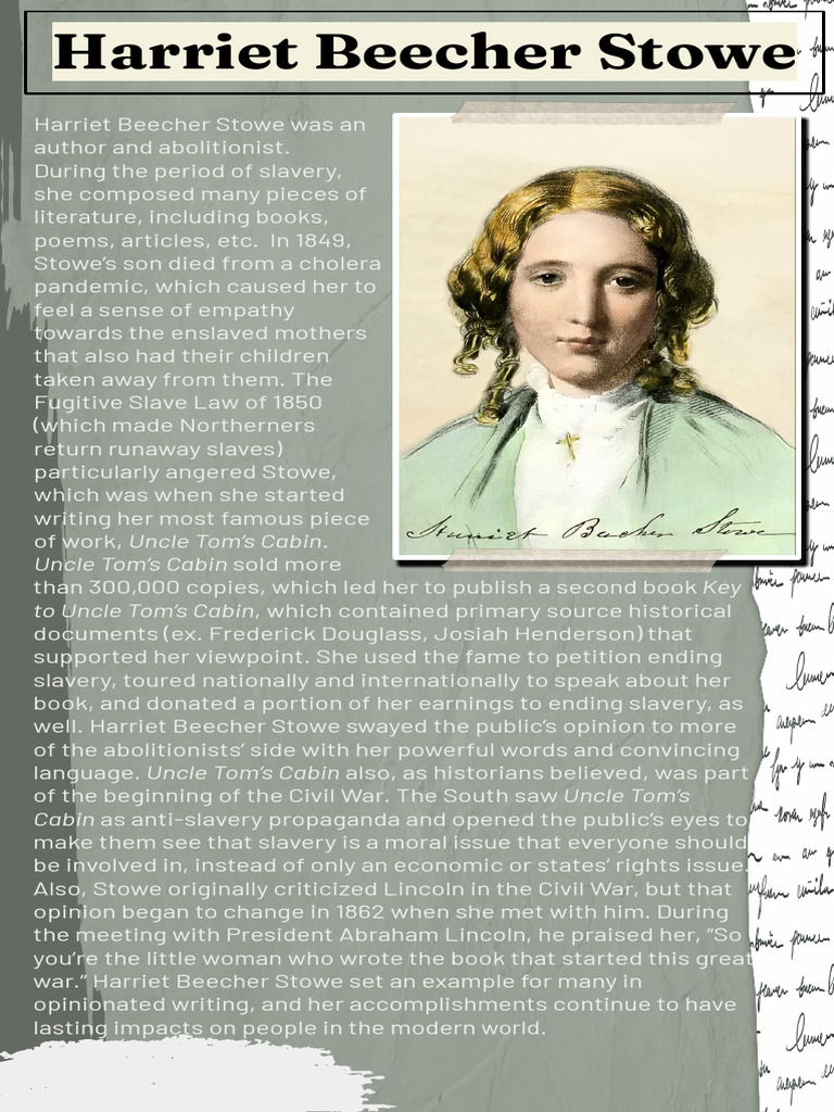 Harriet Beecher Stowe Presentation | PDF