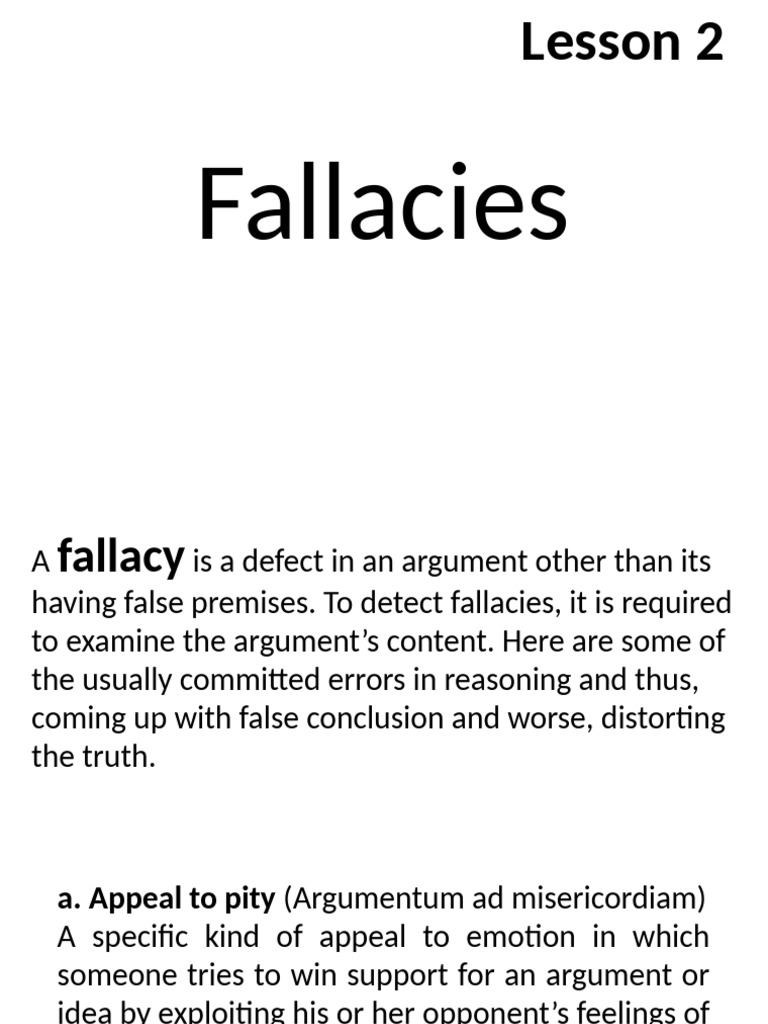 Philosophy Fallacies | PDF | Fallacy | Argument