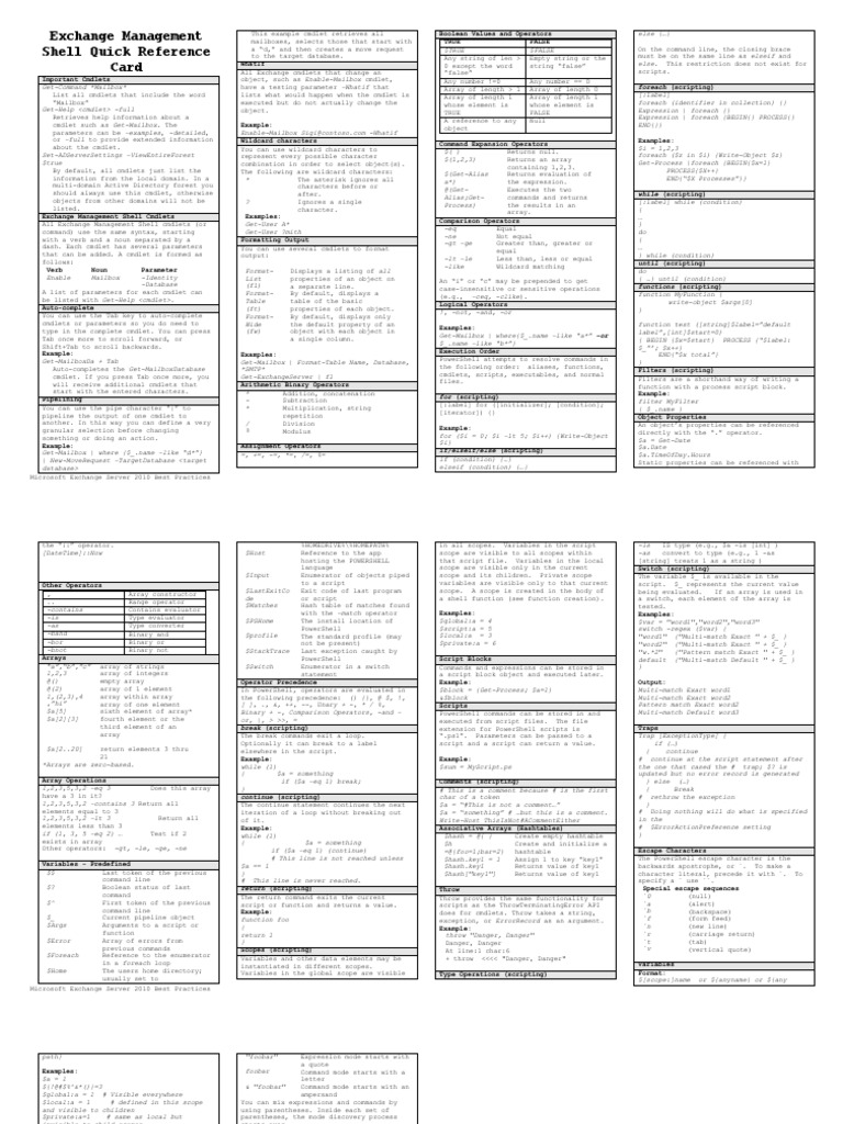 An In-Depth Guide to Exchange Management Shell Cmdlets and Best Practices | PDF | Scope ...