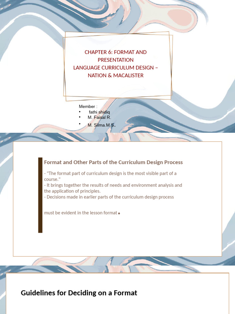 Curriculum Design Format Guidelines | PDF | Curriculum | Learning