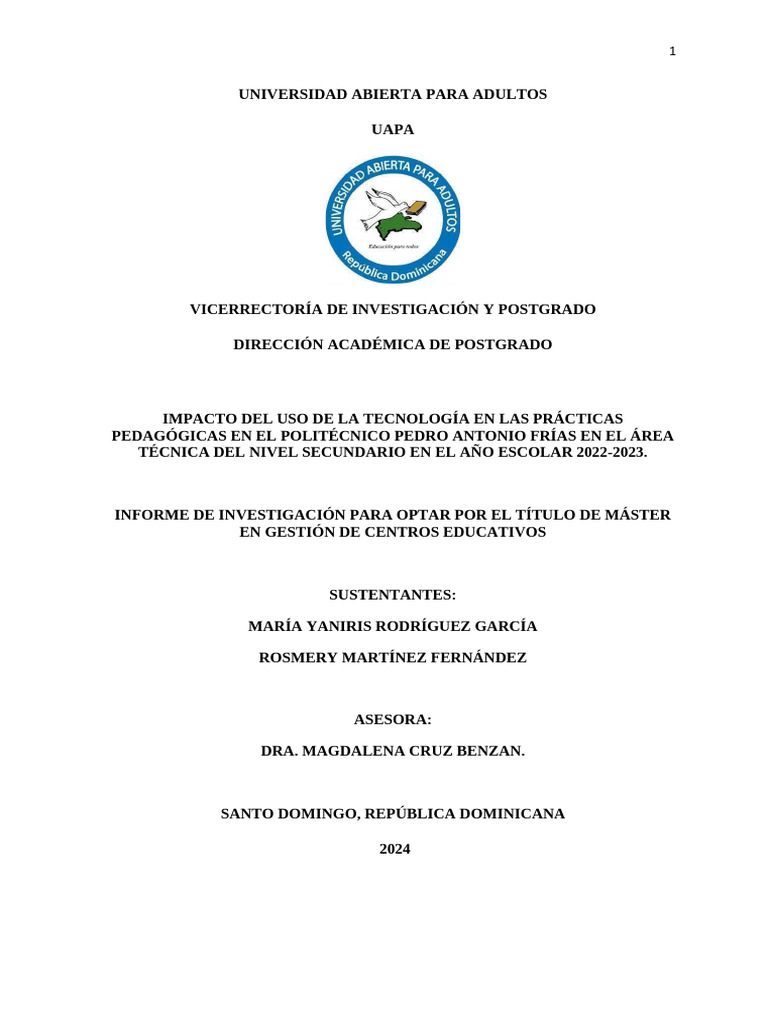 TESIS de Maria Yaniris y Rosmery | PDF | Enseñando | Tecnología de ...