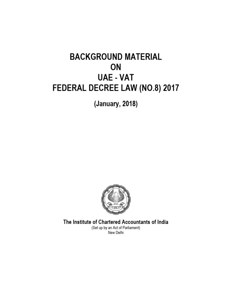 UAE Vat 2018 (F) | PDF | Taxes | Value Added Tax