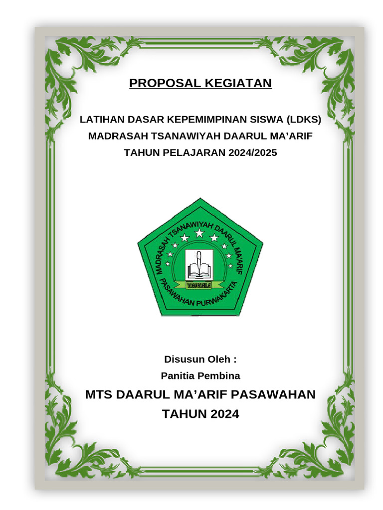 Proposal LDKS MTS Daarul Ma'arif 2024 | PDF