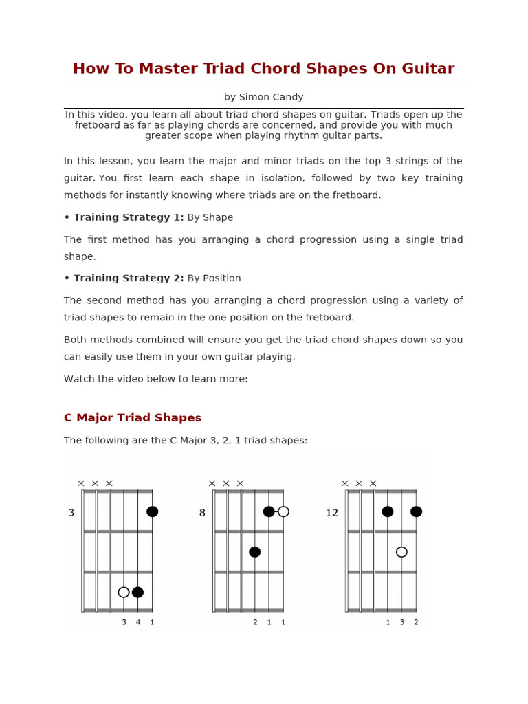 Mastering E Minor Triad Shapes | PDF