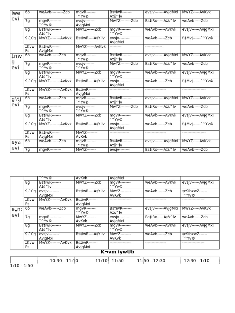 Class Routine of MCSC | PDF