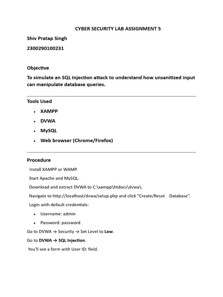 Cyber Security Lab Assignment 5 | PDF