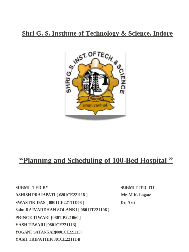 100 BED Multispeciality Hospital Minor Project (Final) | PDF | Medical ...