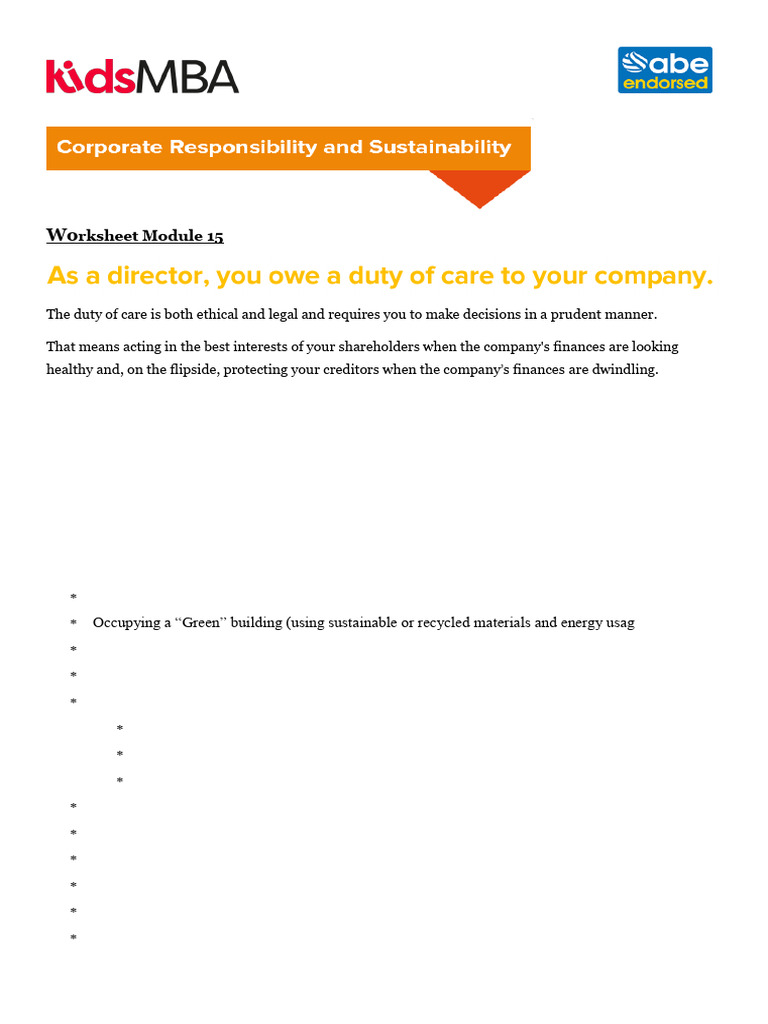 Worksheet Module 15 12S Corporate Responsibility and Sustainability ...