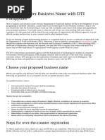 Sample DTI Business Registration Certificate | PDF