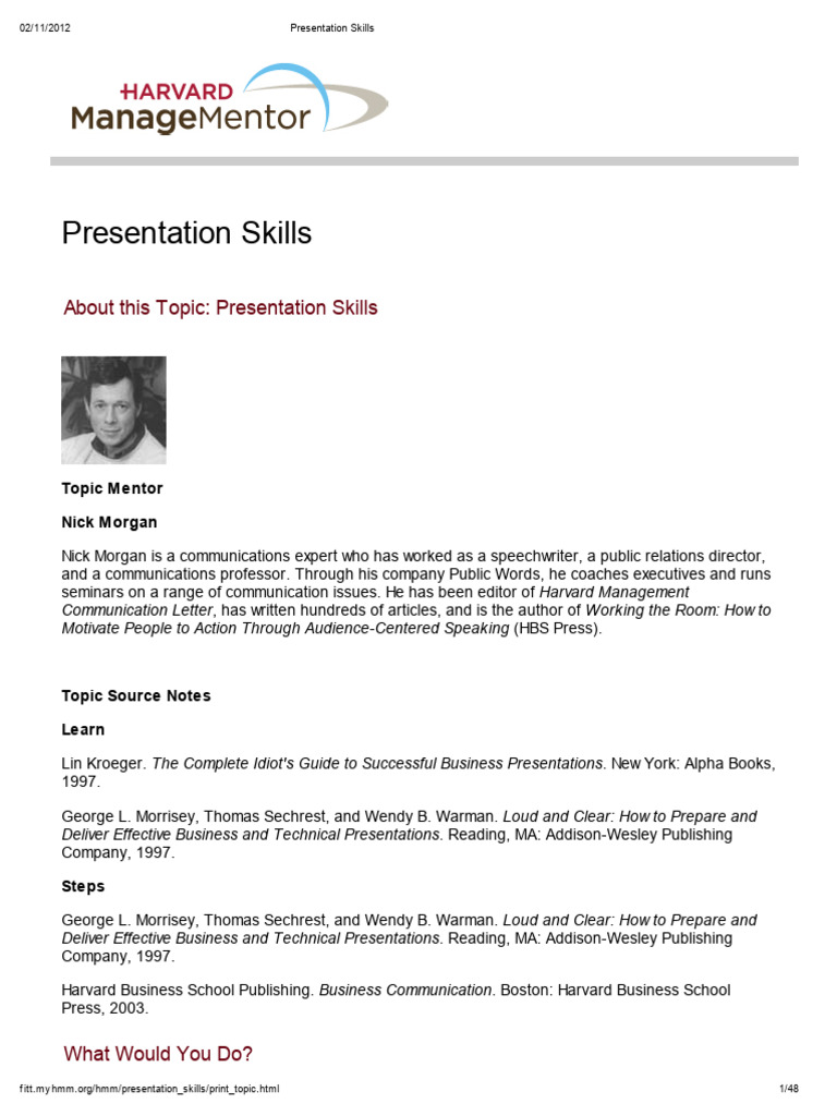Harvard Presentation Skills | PDF | Graphics | Public Speaking