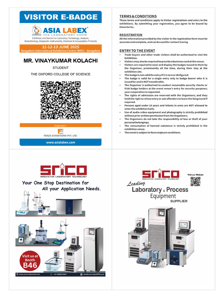 Asia Labex Bangalore 2025 - Visitor | PDF