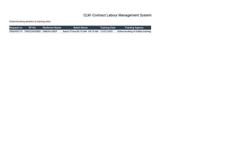 CLM - Contract Labour Management System | PDF