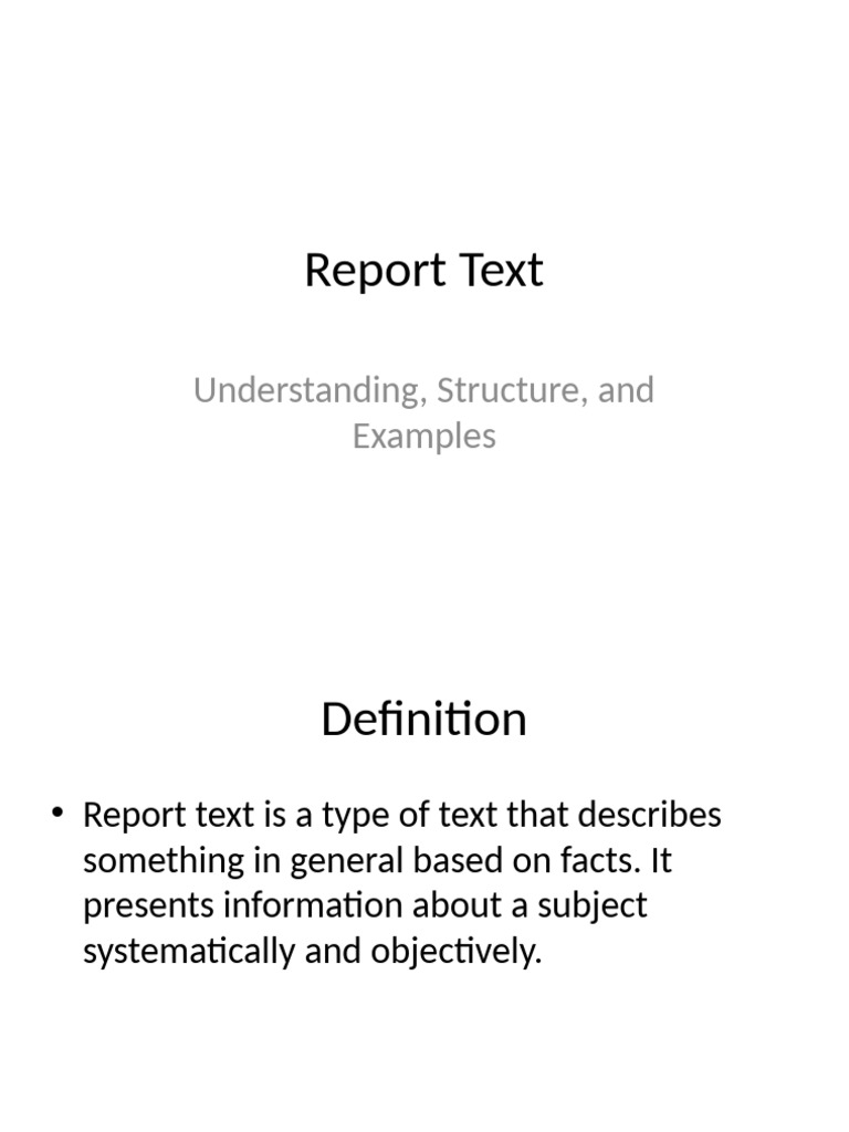 Understanding Report Text Structure | PDF