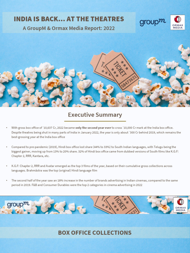 IndiaIsBack GroupM OrmaxMedia 2022 | PDF | Box Office