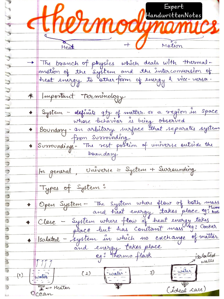 Thermodynamics Handwritten Notes | PDF